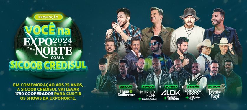 Sicoob Credisul vai levar 1750 cooperados para os shows da Exponorte 2024 - Nacional - Sicoob